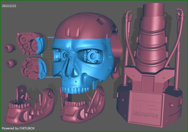 Terminator T-800 Endoskeleton Skull - STL File for 3D Print