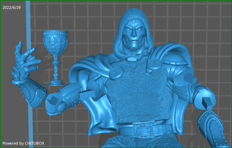 Dr Doom on Throne Statue - STL File for 3D Print