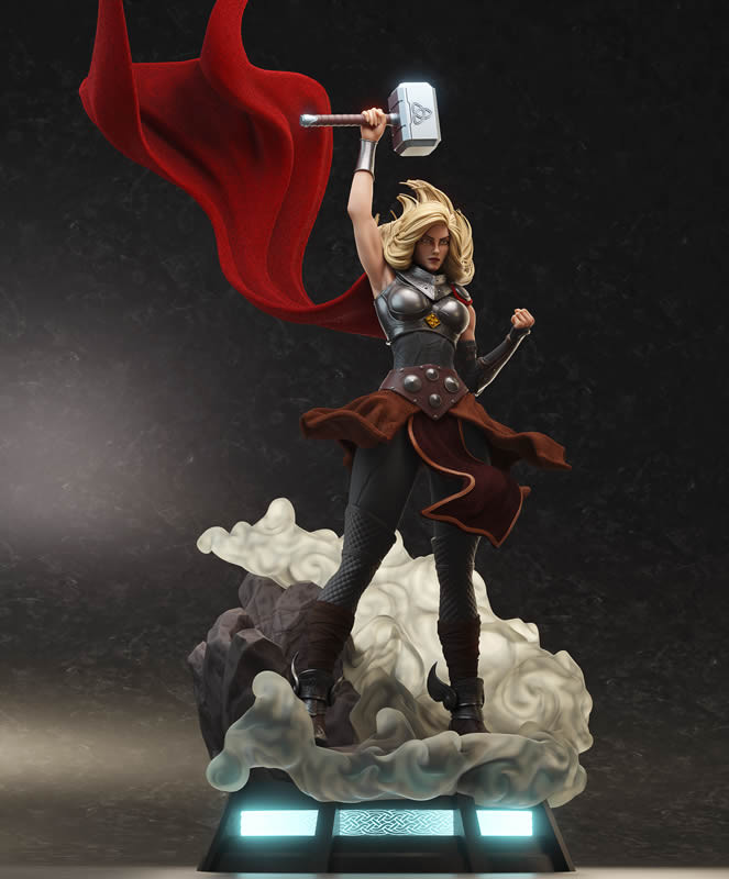 Lady Thor Statue - STL File for 3D Print