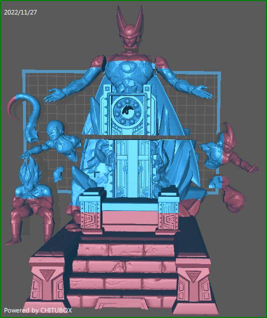 Vegeta on Throne Statue - STL File for 3D Print