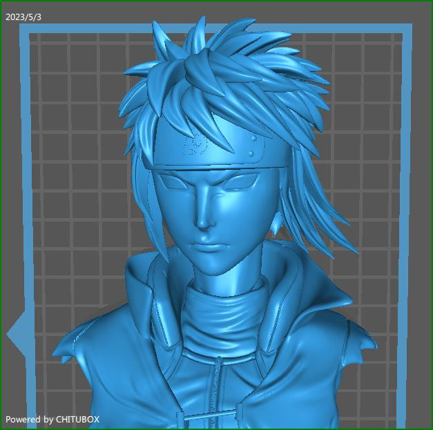 Minato Namikaze Naruto Bust - STL File 3D Print
