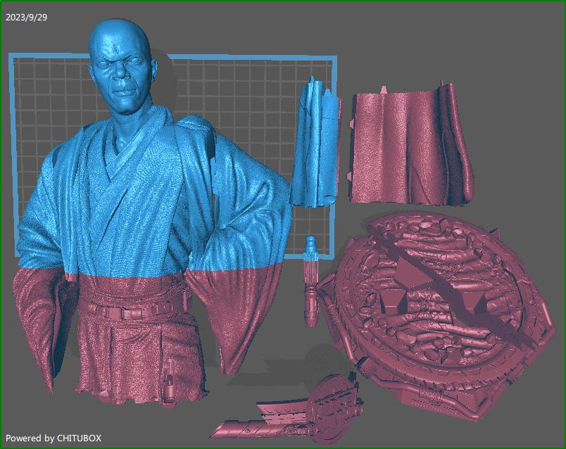 Mace Windu Star Wars Bust - STL File 3D Print