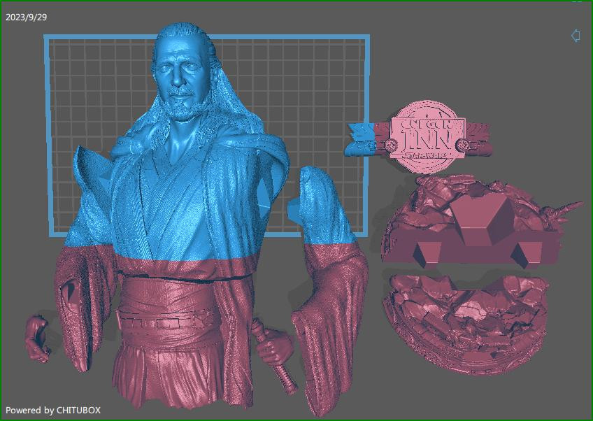Quin Gon Jinn Star Wars Bust - STL File 3D Print