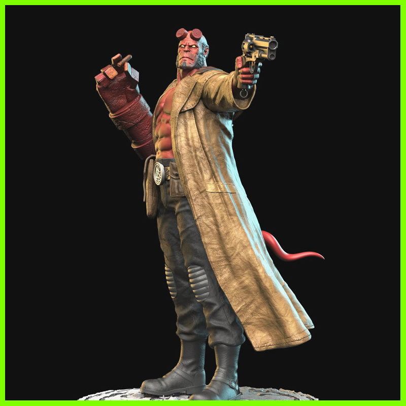 Hellboy Statue - STL File 3D Print