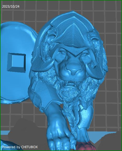Lion Warrior Statue - STL File 3D Print
