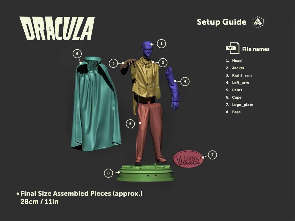 Dracula Universal Classic Monster - STL File for 3D Print