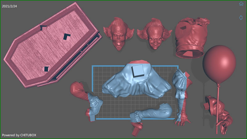 Pennywise on Coffin - STL File for 3D Print