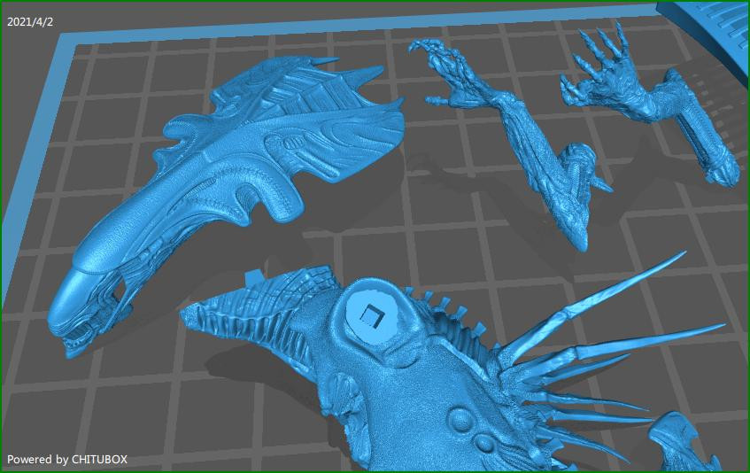Alien Queen Xenomorph Diorama - STL File for 3D Print