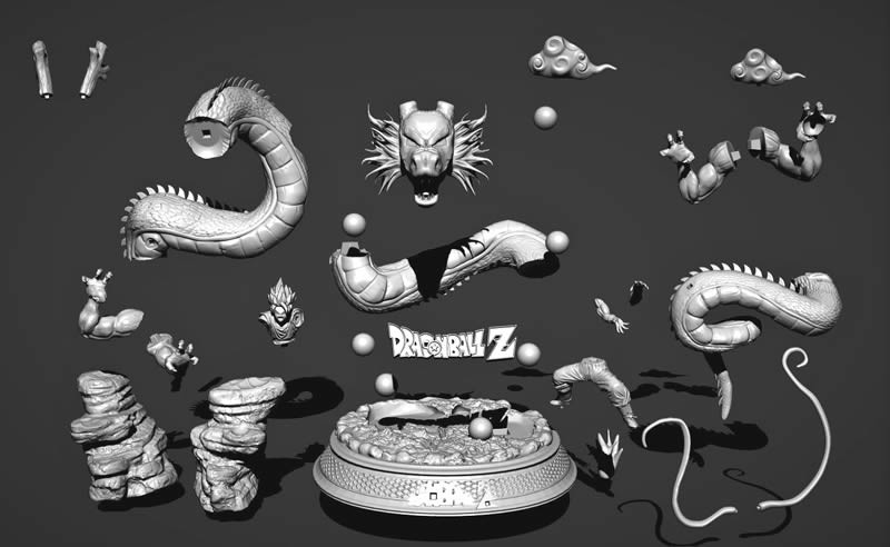 Goku and Shenron Dragon Ball Z - STL File for 3D Print