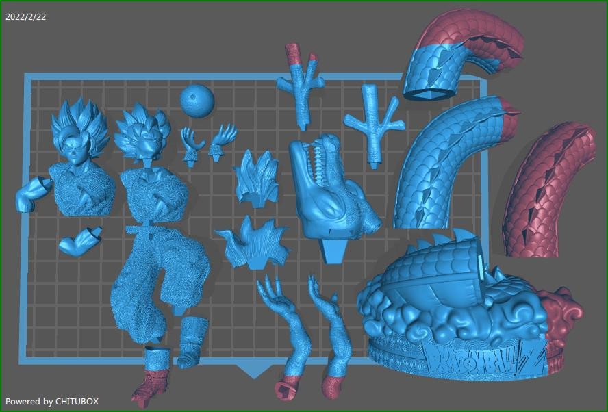 Goku and Shenron Dragon Ball Z Statue - STL File for 3D Print