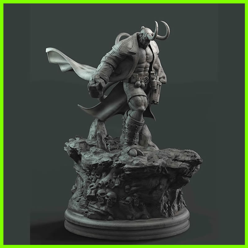 Hellboy Statue - STL File for 3D Print