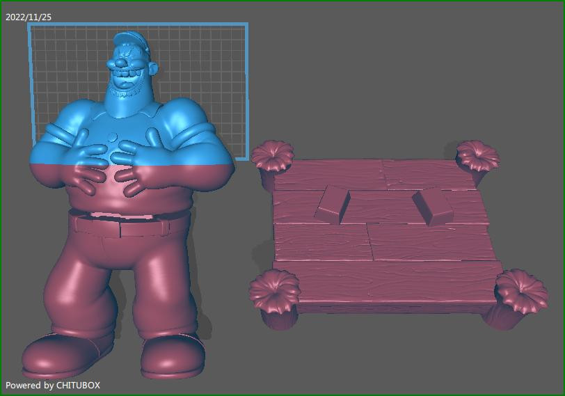 Popeye Olive and Bluto - STL File for 3D Print