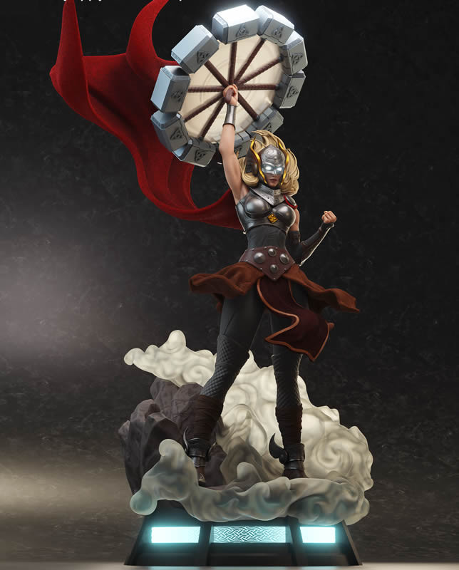 Lady Thor Statue - STL File for 3D Print