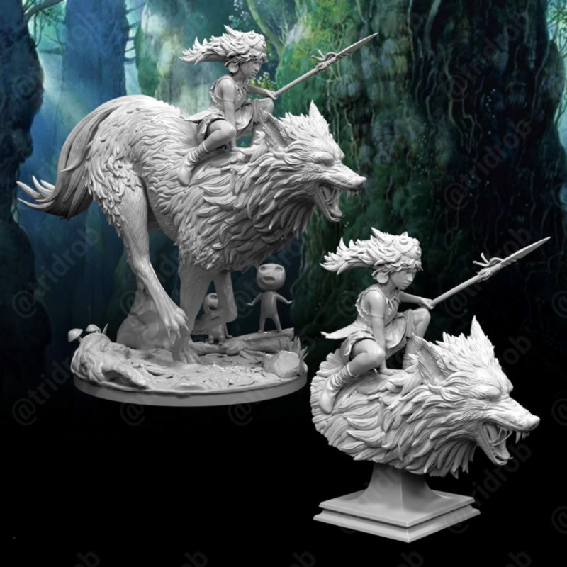 Princess Mononoke Statue - STL File 3D Print