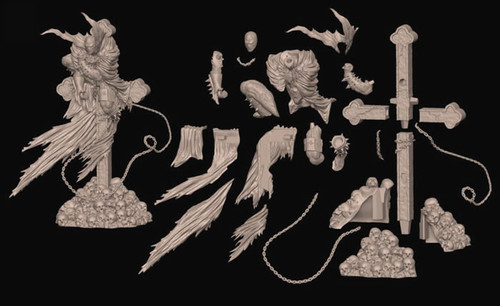 Spawn on Cross Statue - STL File 3D Print