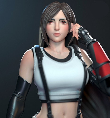 Tifa Lockhart Final Fantasy Statue - STL File 3D Print