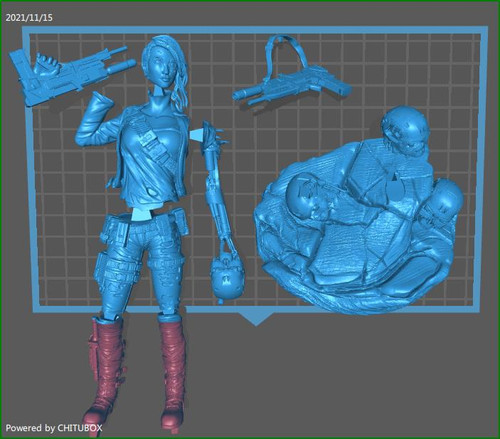 Girl Terminator Statue - STL File for 3D Print