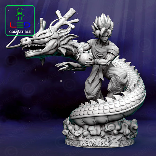 Goku and Shenron Dragon Ball Z Statue - STL File for 3D Print