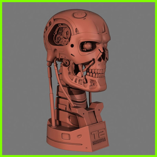 Terminator T-800 Endoskeleton Skull - STL File for 3D Print