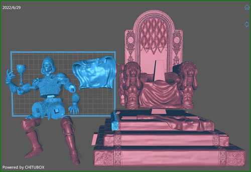 Dr Doom on Throne Statue - STL File for 3D Print