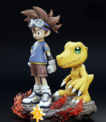Digimon Tai and Agumon Statue - STL File 3D Print