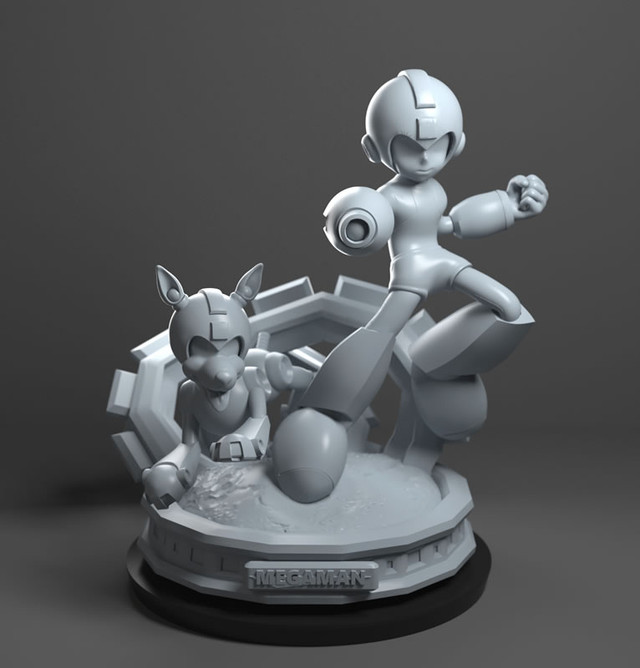 Mega Man and Rush - STL File for 3D Print