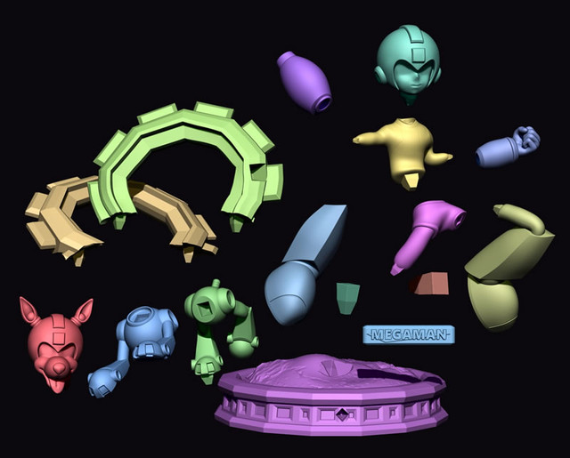 Mega Man and Rush - STL File for 3D Print
