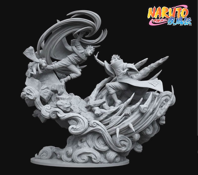 Naruto vs Pain Statue - STL File 3D Print