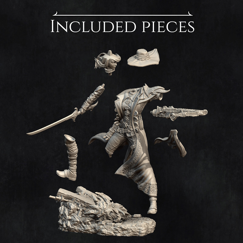 Valeria Vampire Hunter Statue - STL File 3D Print