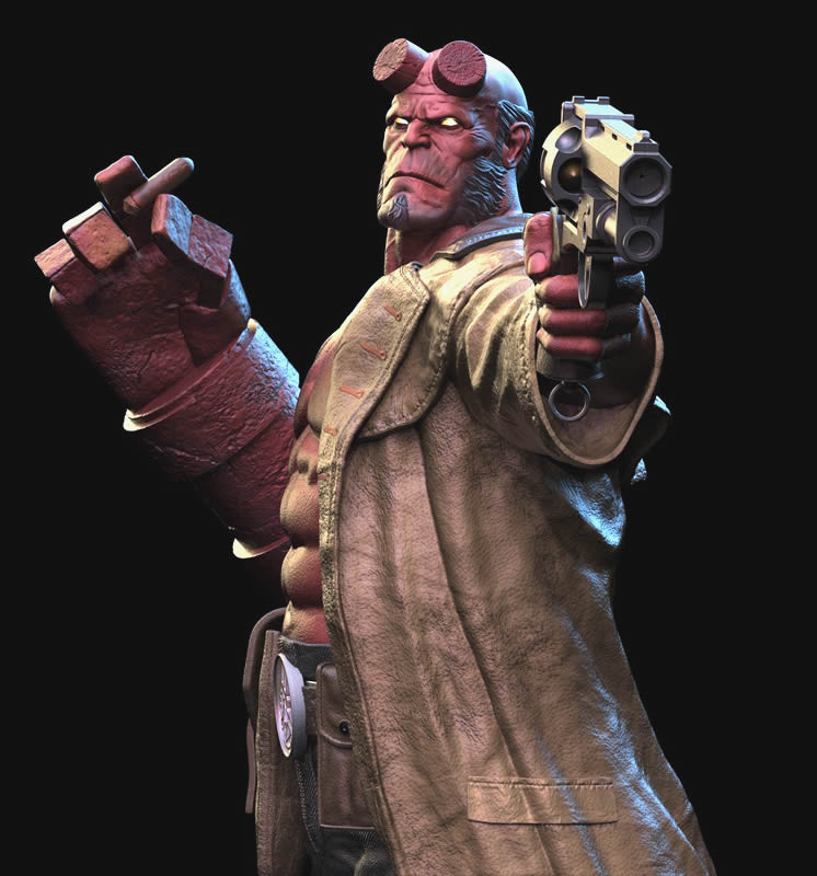 Hellboy Statue - STL File 3D Print