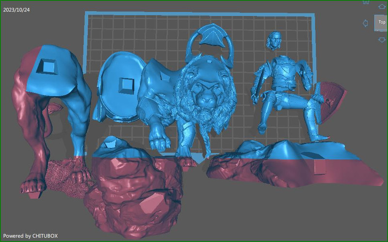 Lion Warrior Statue - STL File 3D Print