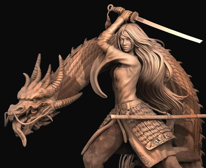 Mulan Statue - STL File 3D Print