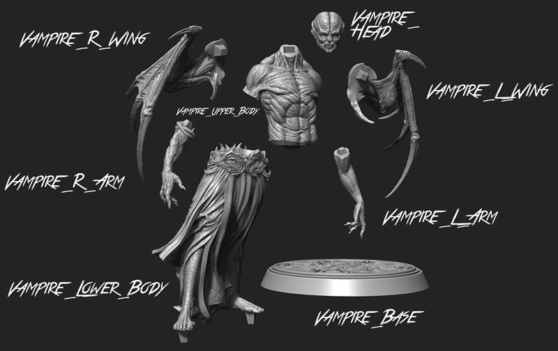 Vampire Statue - STL File 3D Print