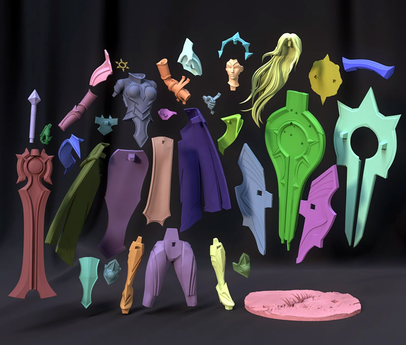 Leona League of Legends Statue - STL File 3D Print
