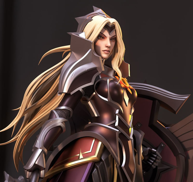 Leona League of Legends Statue - STL File 3D Print