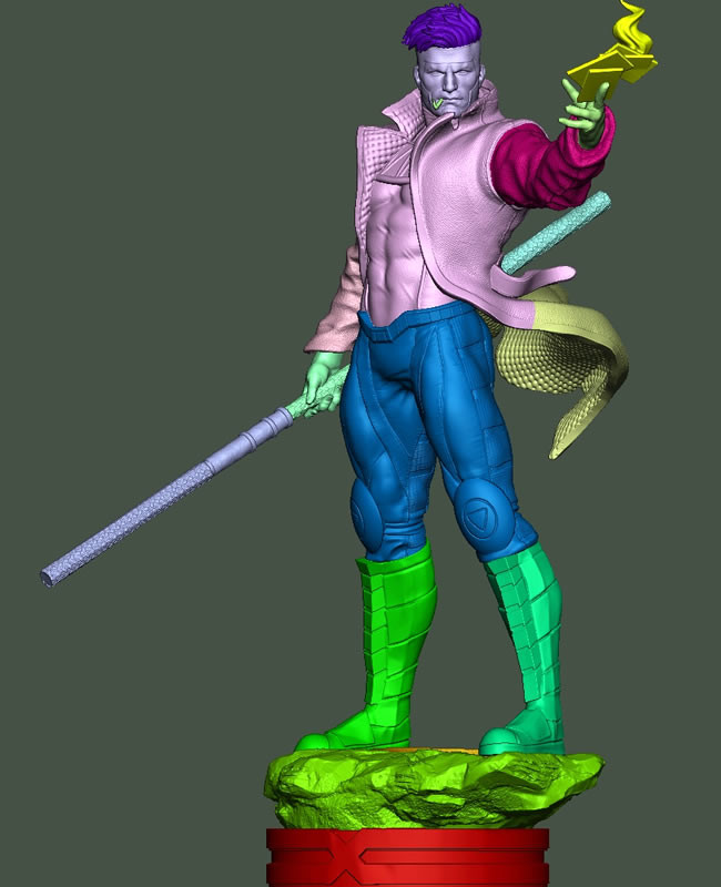 Gambit X-Men Statue - STL File 3D Print