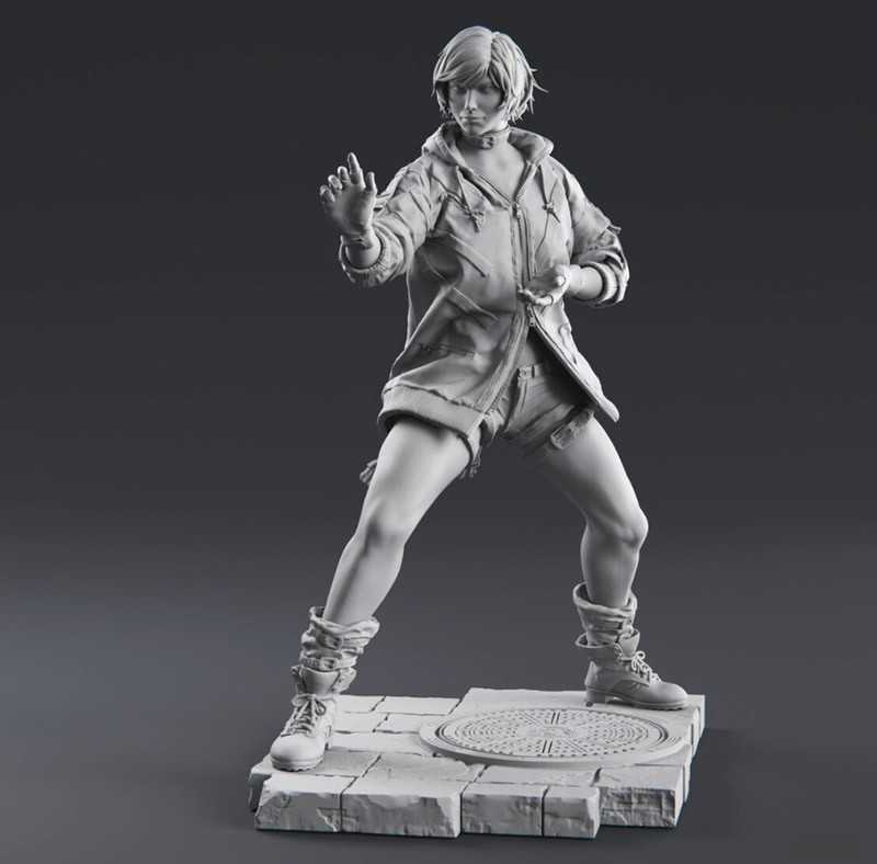 Reina Tekken Statue - STL File 3D Print