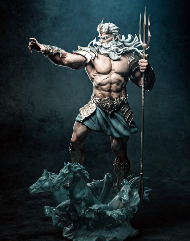 Poseidon Statue - STL File 3D Print