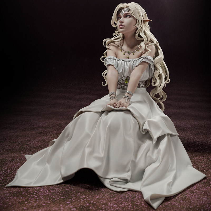 Elf Princess Statue - STL File 3D Print
