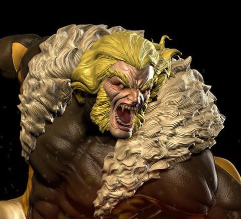 Sabretooth X Men Statue - STL File 3D Print