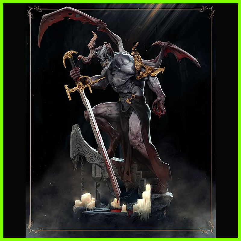 Blood Demon Statue - STL File for 3D Print
