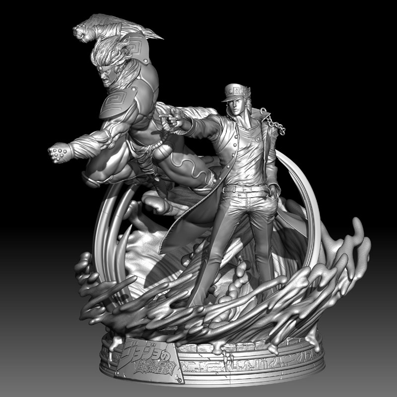 Jotaro and Star Platinum Diorama - STL File 3D Print