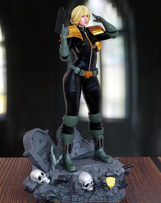 Judge Anderson Judge Dredd Statue - STL File 3D Print
