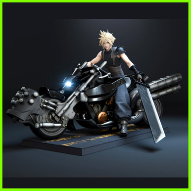 Cloud Strife on Daytona Final Fantasy - STL File 3D Print