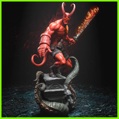 Hellboy with Sword Statue - STL File 3D Print