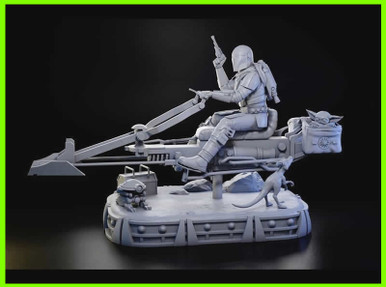 Mandalorian Diorama Star Wars - STL File for 3D Print
