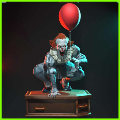 Pennywise on Coffin - STL File for 3D Print