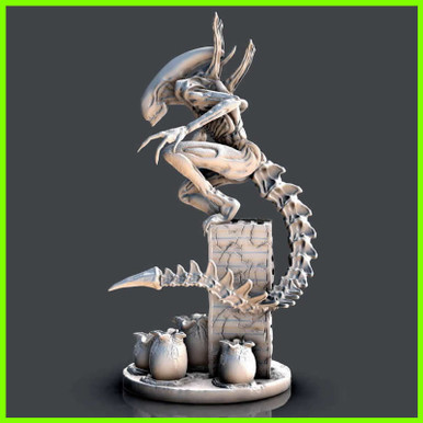 Alien Warrior Statue - STL File for 3D Print
