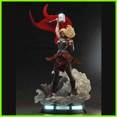 Lady Thor Statue - STL File for 3D Print