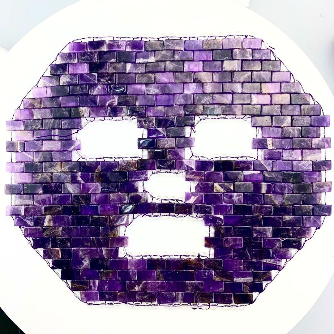 WHOLESALE Amethyst Soothing Face Gem Mask - Handmade
